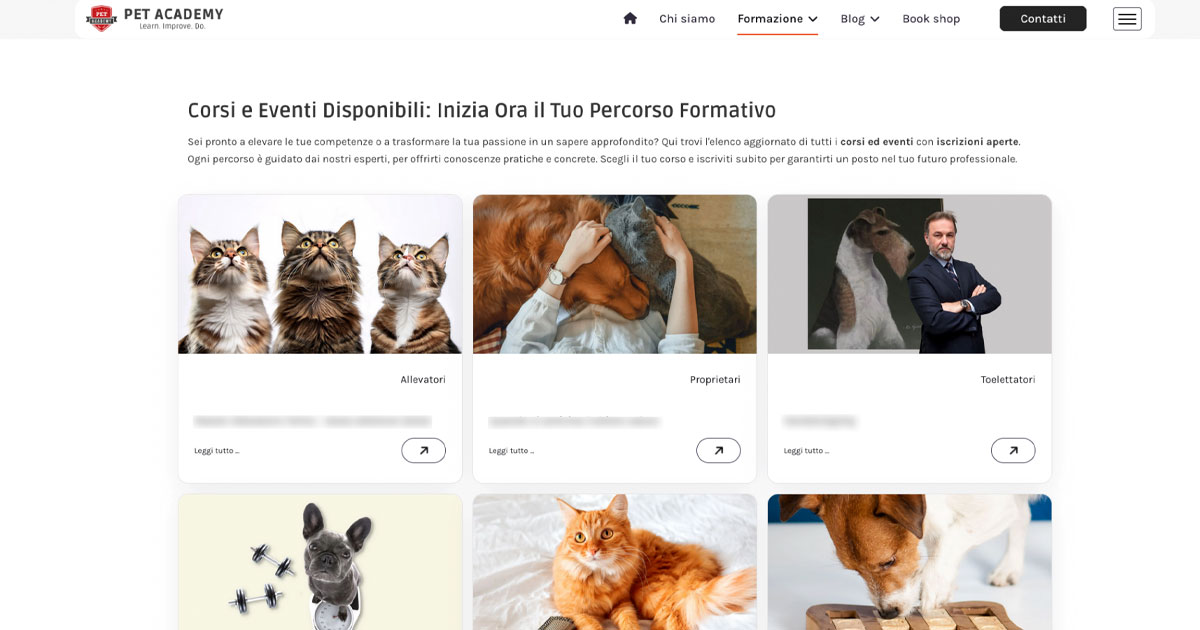 Formazione - Pet Academy | Learn, Improve, Do.